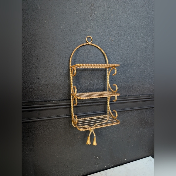 Homco | Wall Decor | 96s Hollywood Regency Brass Homco Gold Twist Rope ...